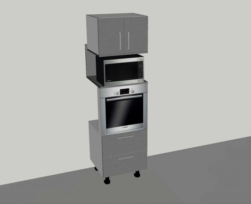 Tall Single Oven Tower with microwave space - 2 door | JAG Express