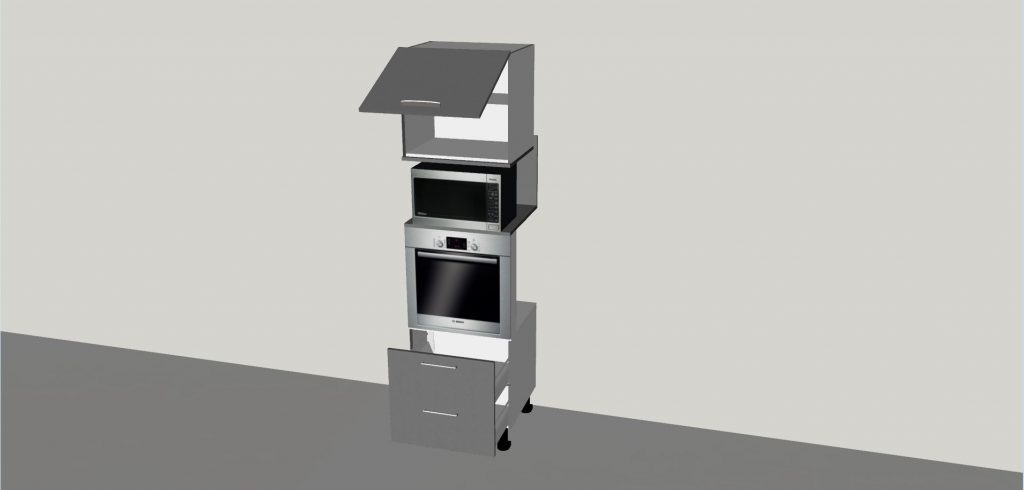 Tall single oven tower with microwave space - 1 lift door | JAG Express